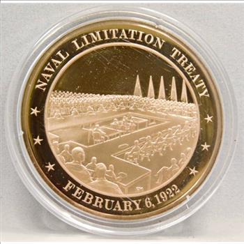 1922 Naval Limitation Treaty Franklin Mint Bronze Proof Commemorative ...