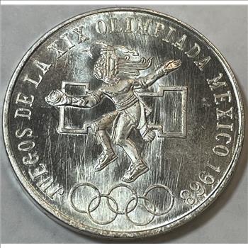 1968 Mexico Olympic Games Silver Commemorative 25 Pesos - Brilliant ...