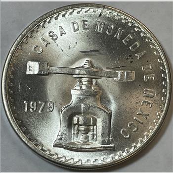 1979 Mexico 1 oz .999 Fine Pure Silver Onza w/Cartwheel Mint Luster ...