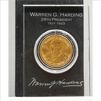 Warren G. Harding Uncirculated $1.00 Coin Encased Into A Custom Display ...