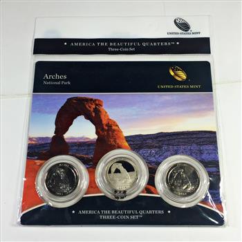 America the Beautiful 3 25c Coin Set*Arches National Park*In Original ...
