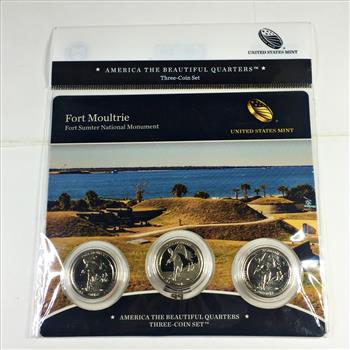 America the Beautiful 3 25c Coin Set*Fort Moultrie Fort Sumpter ...