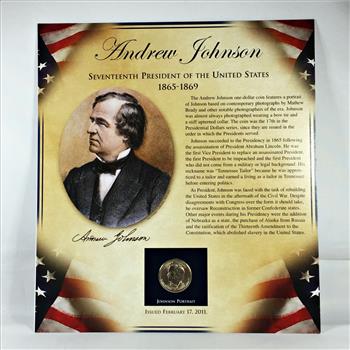 Andrew Johnson Uncirculated Commemorative Presidential $1*Encased in 9 ...