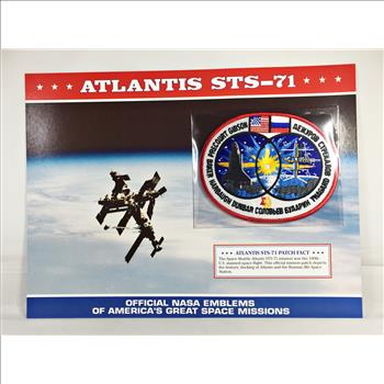 ATLANTIS STS-71 (1st Docking w/ Mir Space Station) NASA Space Mission Emblem Patch*Encased in 9 ...