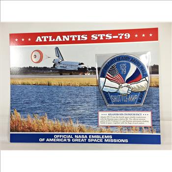 ATLANTIS STS-79 (Docked w/ Mir Space Station) NASA Space Mission Emblem Patch*Encased in 9" x 11 ...