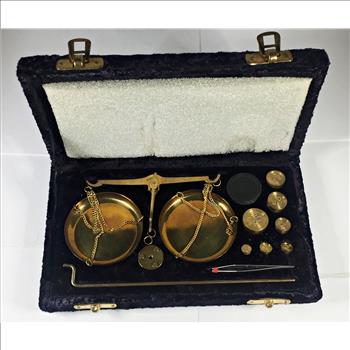 Balance Scales*Unused in Beautiful Velvet Storage Box*Thoughtful Gift ...