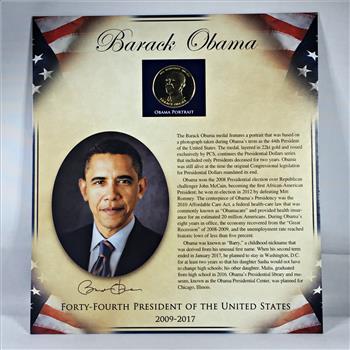 Barack Obama Presidential Medal*22K Gold Layered*1.5" Diameter*Encased ...