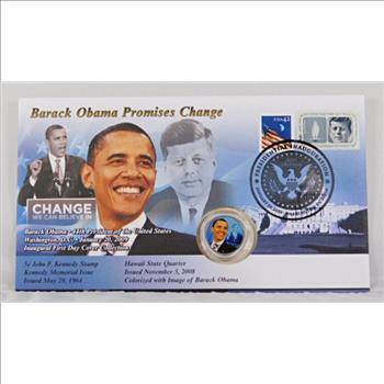 Barak Obama Colorized Hawaii Quarter - Obama Promises Change ...