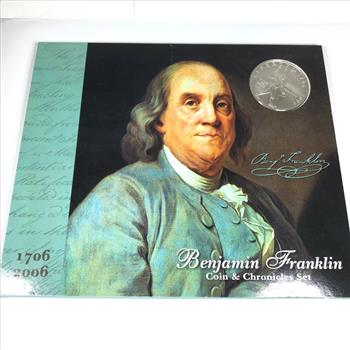 Ben Franklin Coin and Chronicles Set Silver Dollar and Engraving ...