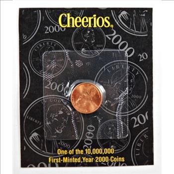 CHEERIOS Box 2000 Lincoln Head Memorial Cent*Uncirculated*Out of Your ...