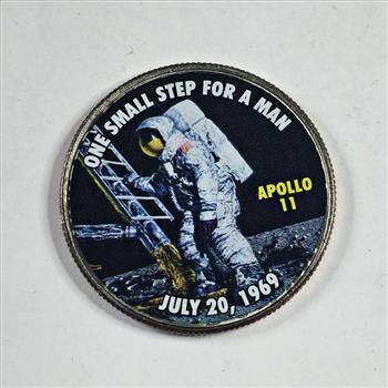 Colorized 2015-P Kennedy Half Dollar Commemorating Apollo 11*One Small ...