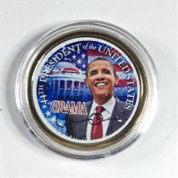 Colorized 24K Gold Layered Presidential Dollar Commemorating President ...