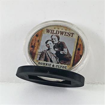 Colorized Kennedy Half Dollar Commemorating Bonnie & Clyde*The Wild ...