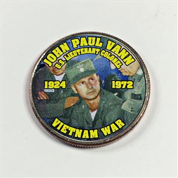 Colorized Kennedy Half Dollar Commemorating Lt Col John Paul Vann ...