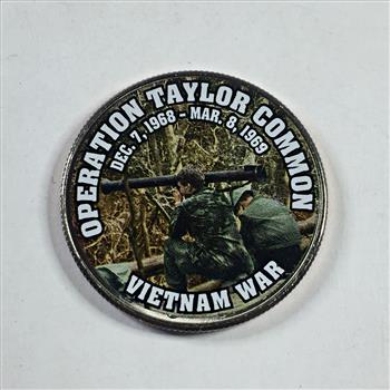 Colorized Kennedy Half Dollar Commemorating Operation Taylor Common ...