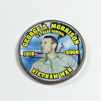 Colorized Kennedy Half Dollar Commemorating Rear Admiral George S ...