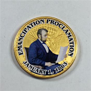Colorized Kennedy Half Dollar Commemorating the Emancipation ...