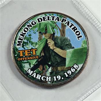 Colorized Kennedy Half Dollar Commemorating the War in Viet Nam*Mekong Delta Patrol | Property Room