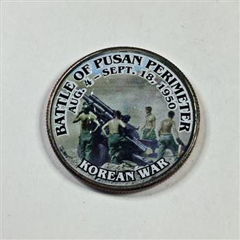 Colorized Kennedy Half Dollar*Battle of Pusan Perimeter*Korean War ...