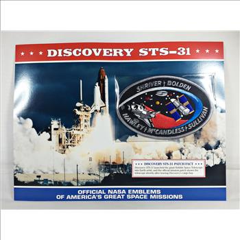 DISCOVERY STS-31 (Hubble Space Telescope Launch) NASA Space Mission Emblem Patch*Encased in 9" x ...