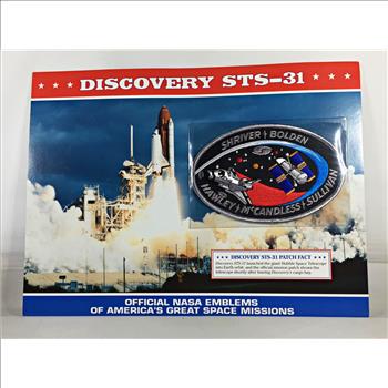 DISCOVERY STS-31 (Hubble Space Telescope Launch) NASA Space Mission Emblem Patch*Encased in 9" x ...