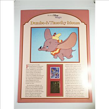 Disney Magic*22K Gold Foil Stamp of Dumbo/Timothy Mouse + Original 41c ...