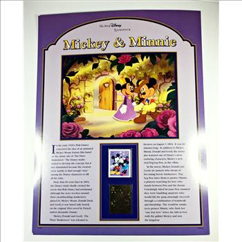 Disney Romance*22K Gold Foil Stamp of Mickey & Minnie + Original 39c ...