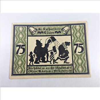 Early 1900's Germany 75 Pfennig Notgeld Note | Property Room