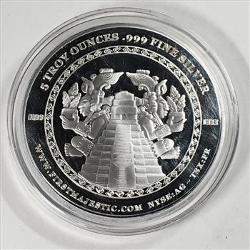 Five (5) Troy Ounces .999 Fine Proof Silver Round*First Majestic Silver ...
