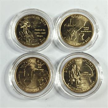 Four 24K Gold Layered 2009 Commemorative State Quarters*Guam, WA DC, US ...
