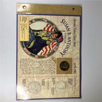 Genuine United States Mint Display Board featuring Susan B Anthony ...