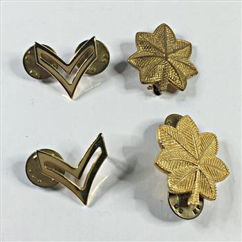 Gold Layered Rank Lapel Pins*Major/Private*US Army | Property Room