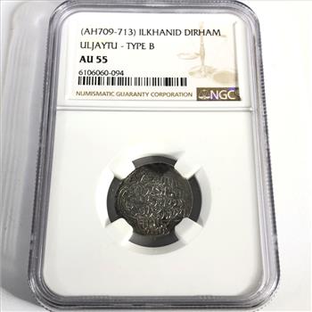 Ilkhanid Dirham Ancient Silver Coin 713AD Uljaytu Authenticated by NGC ...