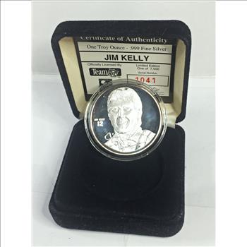 Jim Kelly NFL 1oz .999 Fine Proof Silver Commemorative Medallion*#1041 ...