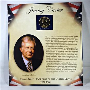 Jimmy Carter 24K Gold Layered Commemorative Presidential Medal ...