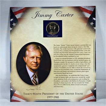 Jimmy Carter Presidential Medal*22K Gold Layered*1.5" Diameter*Encased ...
