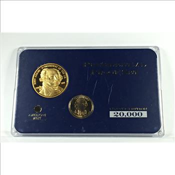 John Adams Presidential Proof Set*24K Gold Layered Medallion Plus ...