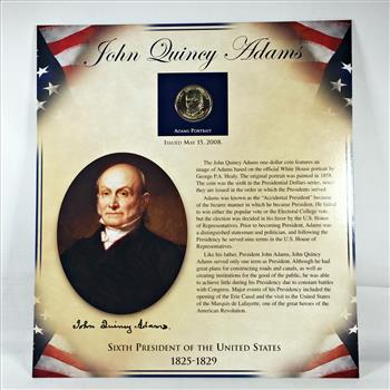 John Quincy Adams Uncirculated Commemorative Presidential $1*Encased in ...