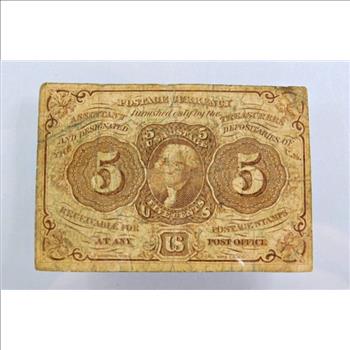 July 17, 1862 Postage Currency 5 Cents - United States Fractional ...