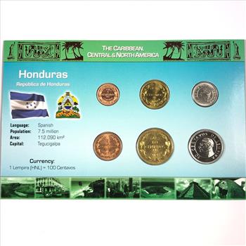 Late 1990's and Early 2000's Honduras Uncirculated Coin Set*Encased in ...