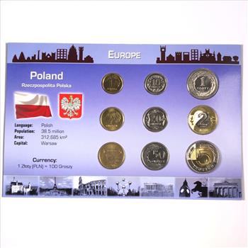Late 1990's and Early 2000's Poland Uncirculated Coin Set*Encased in 4. ...