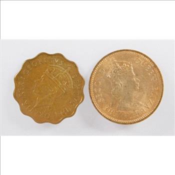 Lot Of 2 Cyprus Coins 1955 3 Mils And 1/2 1941 Piastre | Property Room