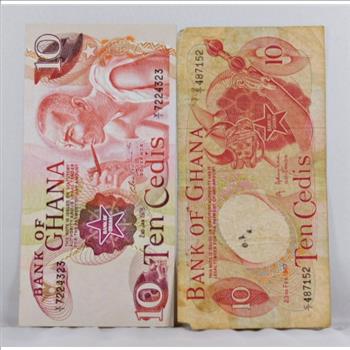 Lot Of 2 Ghana 10 Cedis Notes 1978 And 1967 | Property Room