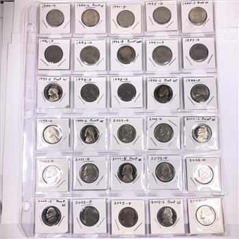Lot of 20 Mixed Dated Jefferson Nickels*Late 1990's and 2000's ...