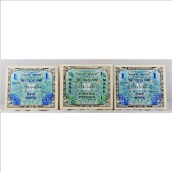 Lot of (3) 1944 Germany World War II Allied Military 1/2 and 1 Mark ...