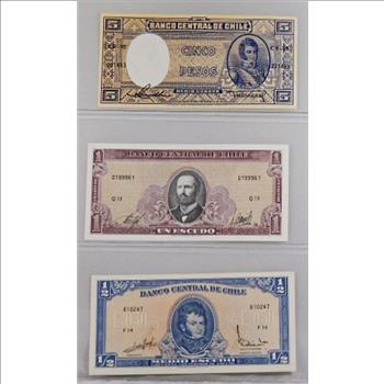 Lot of (3) Chile Crisp Uncirculated Bank Notes - 1950's - 1970's 5 ...