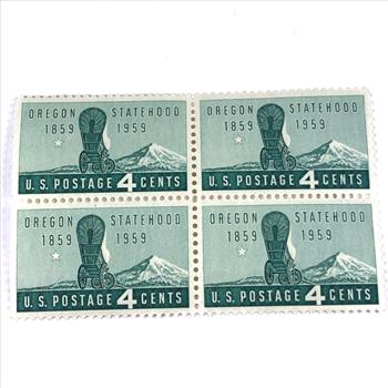 Lot of Five (5) 1959 4c Oregon State Commemorative US Postage Stamps ...
