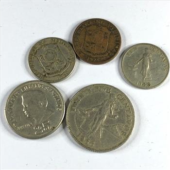 Lot of Five Philippines Coins: 1960's and 1970's*Various Grades and ...