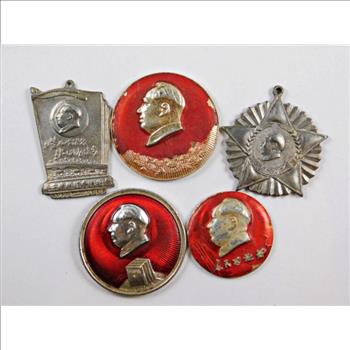 Lot of Five Vintage Mao Pins*Cold War Era | Property Room