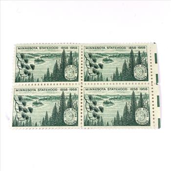 Lot of Four (4) 1958 3c Minnesota Commemorative US Postage Stamps ...